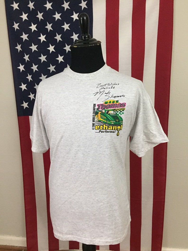 Vtg Mark Thomas Drag Racing Autographed T-shirt Size LARGE 1a799 - Etsy