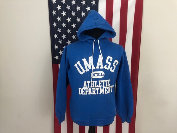 Large Vintage 90s Umass Hoodie Sweatshirt Mens Massachusetts Etsy
