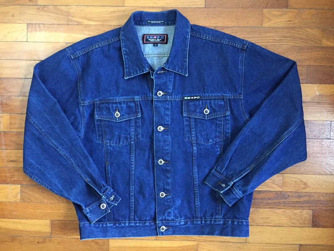 90s BHPC Dark Wash Denim Jacket Size LARGE ~ B610 - Etsy