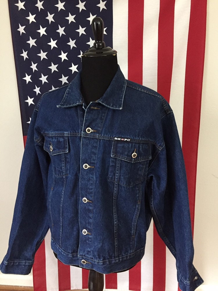 90s BHPC Dark Wash Denim Jacket Size LARGE ~ B610 - Etsy