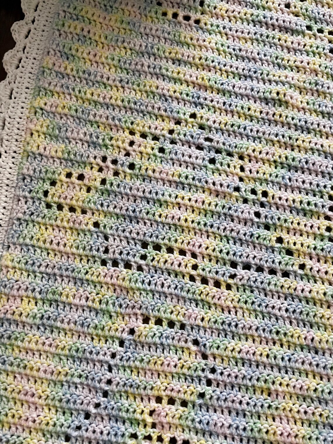 Filet Crochet Dinosaur Baby Blanket - Handmade - Etsy