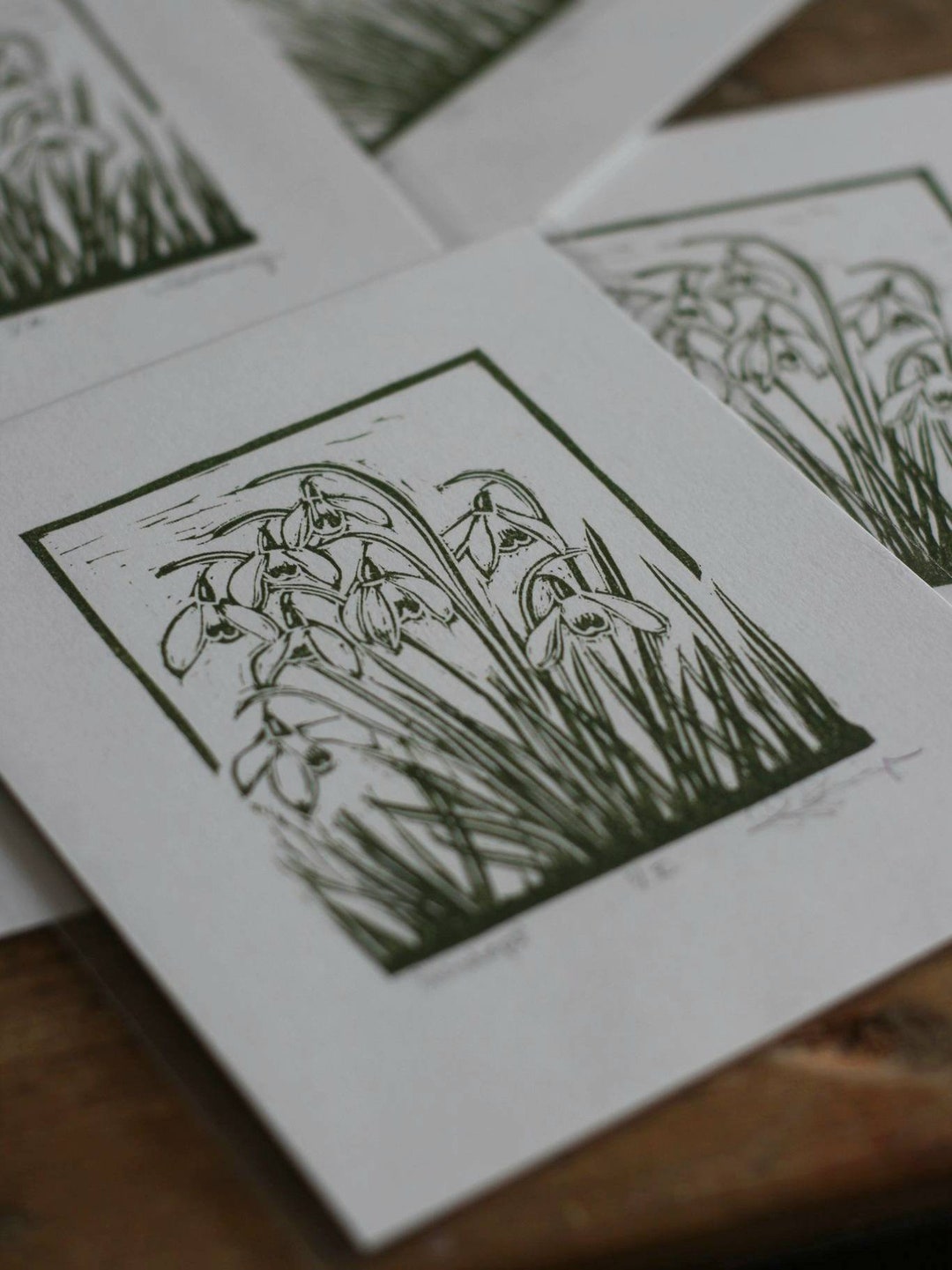 Small Snowdrop Limited Edition Linocut 8x10cm - Etsy UK