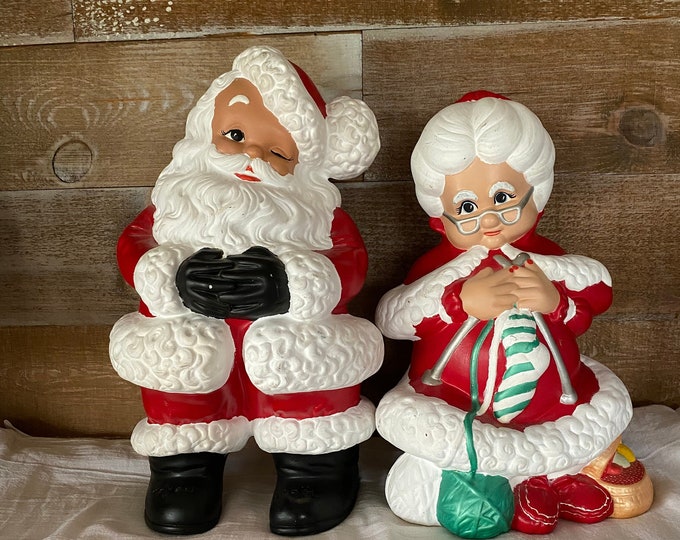 Santa and Mrs. Claus Ceramic Atlantic Mold Christmas Decorations ...