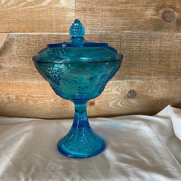 Blue Glass Compote - Etsy