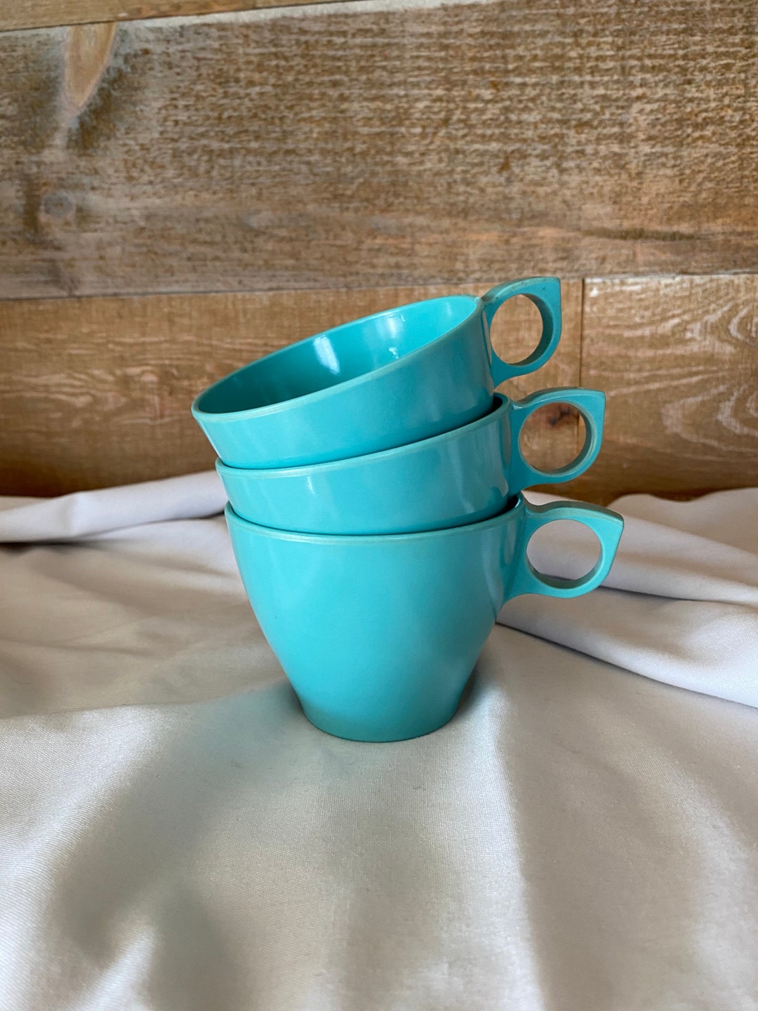 Melamine Coffee Tea Mugs Vintage Blue Melamine Caprice Mugs Set of ...