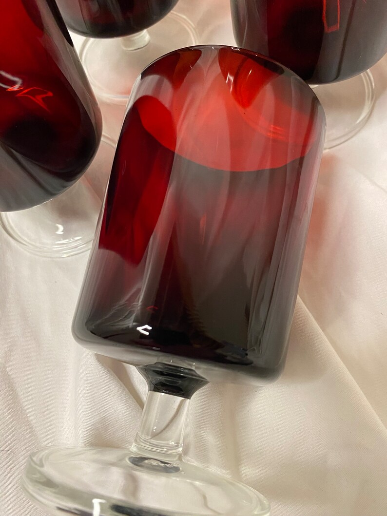 Luminarc Arcoroc Ruby Red Wine Water Goblets Set of Four Large - Etsy