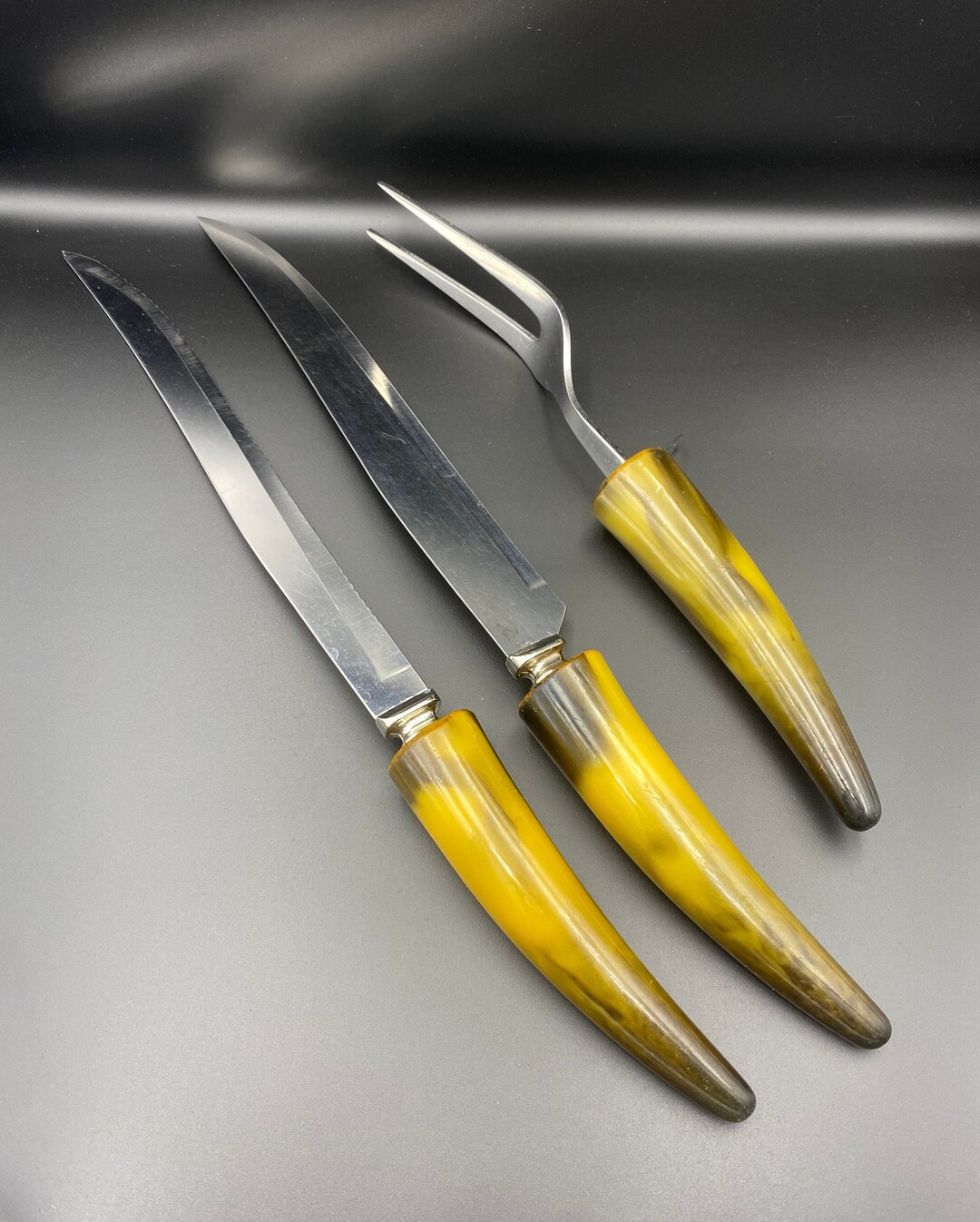 Bakelite Carving Set Carving Knife Serrated Knife and Meat Fork With ...
