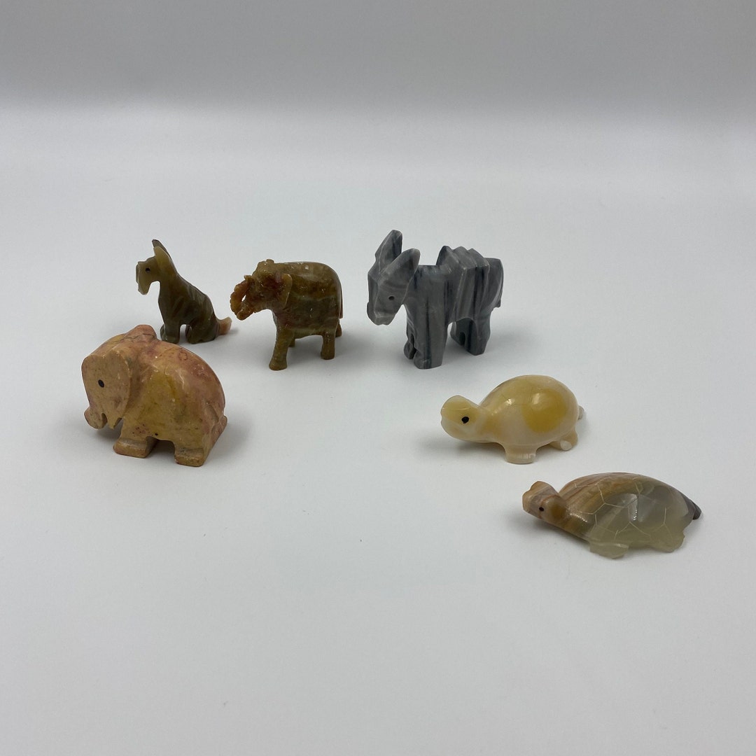 Carved Stone Animals Vintage Trinkets Marble Carved Animals Including ...