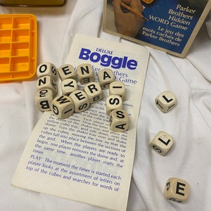 Boggle Deluxe Parker Brothers Hidden Word Game Vintage 1976 Board Game Boggle by Parker Family ...