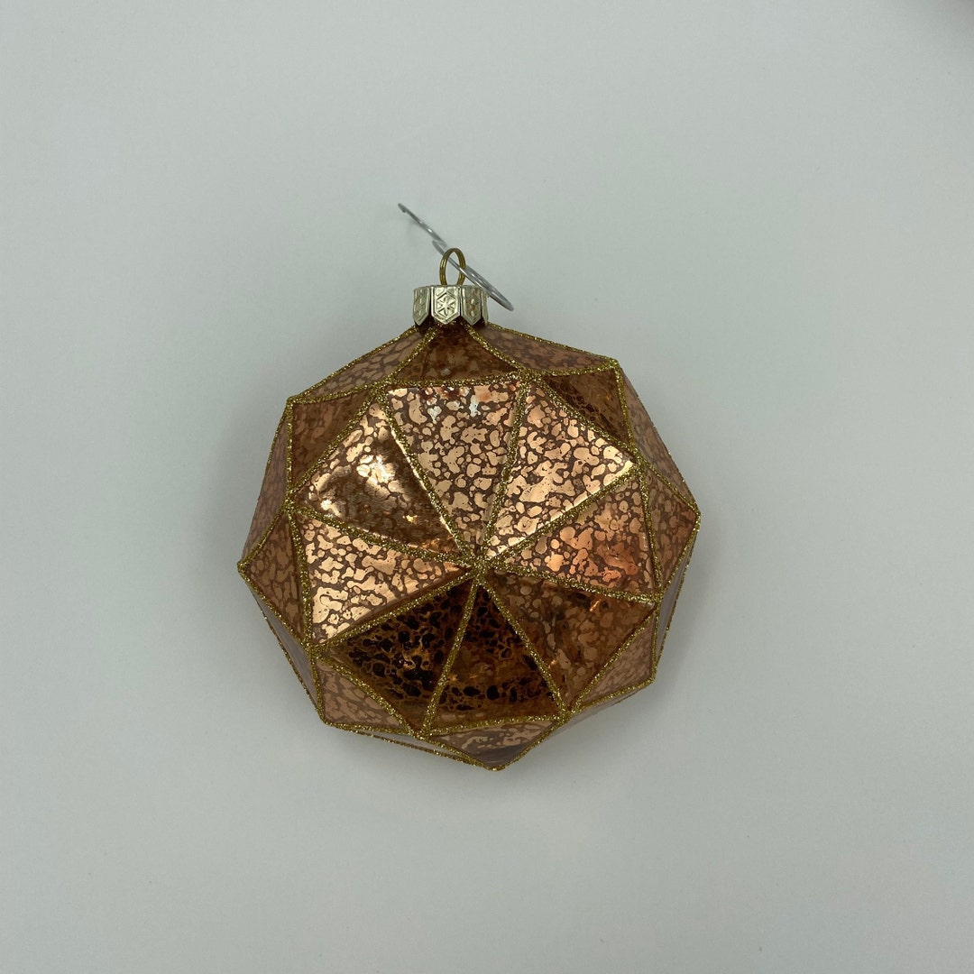 Radko Geometric Shape Bronze Color With Gold Glitter Christmas Tree ...