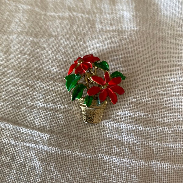 Poinsettia Pin - Etsy