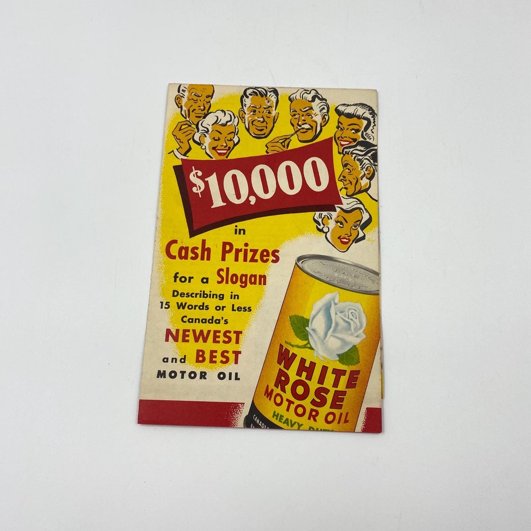 White Rose Motor Oil Slogan Contest Pamphlet – Win 10,000 Dollars ...