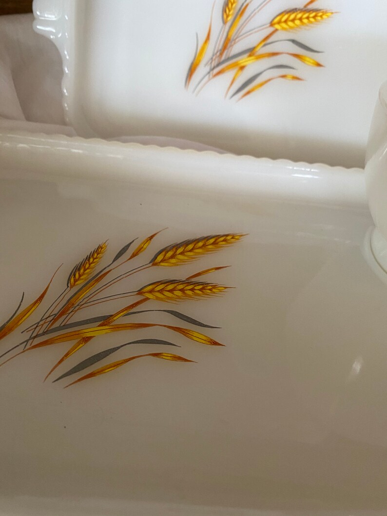 Anchor Hocking Milk Glass Luncheon Trays Wheat Pattern - Etsy
