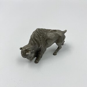 Pewter Animal Figurines Set of 3 Vintage Buffalo, Bull, and a Dog Made ...