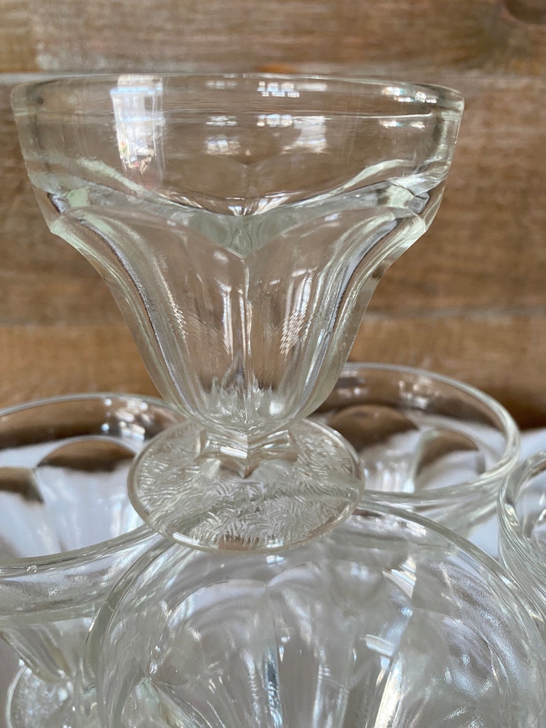 Ice Cream Sundae Pedestal Cups Bowls Vintage Clear Glass Ice - Etsy