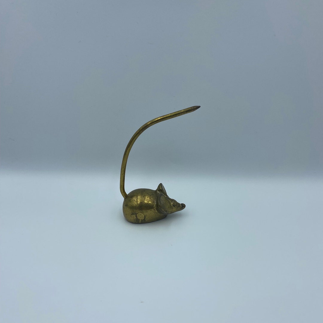 Brass Mouse Figurine Vintage Mouse Receipt Holder Ring Holder - Etsy