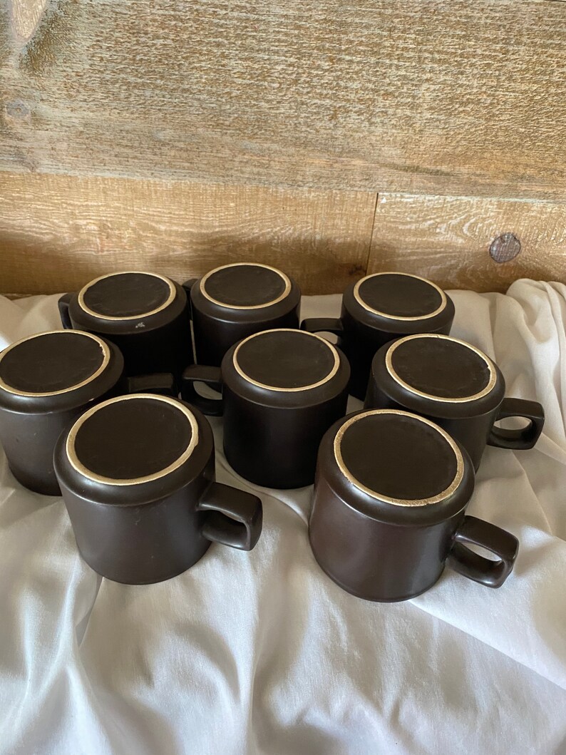 Doverstone England Brown Coffee Mugs Set of 8 Vintage - Etsy