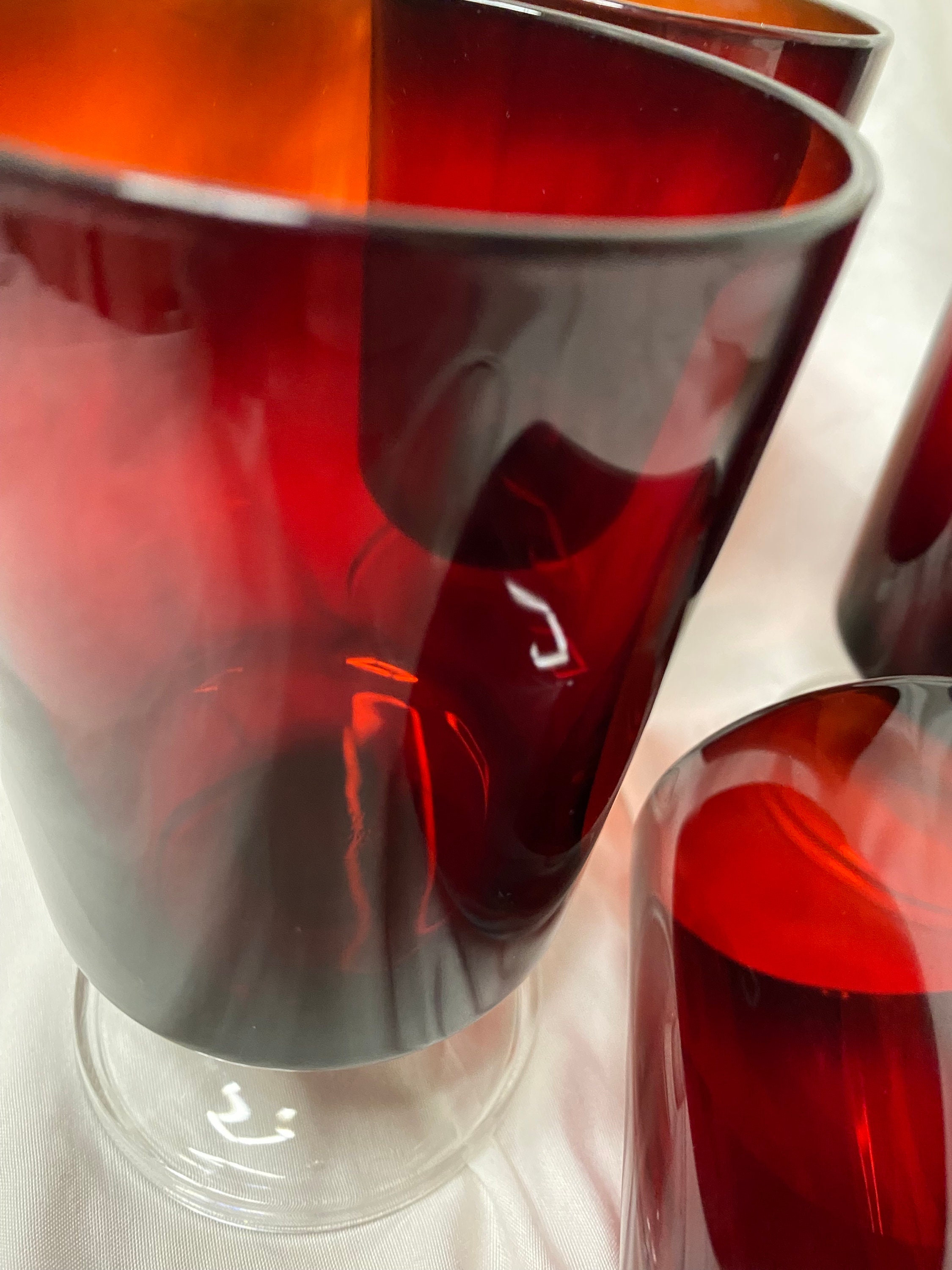 Luminarc Arcoroc Ruby Red Wine Water Goblets Set of Four Large - Etsy