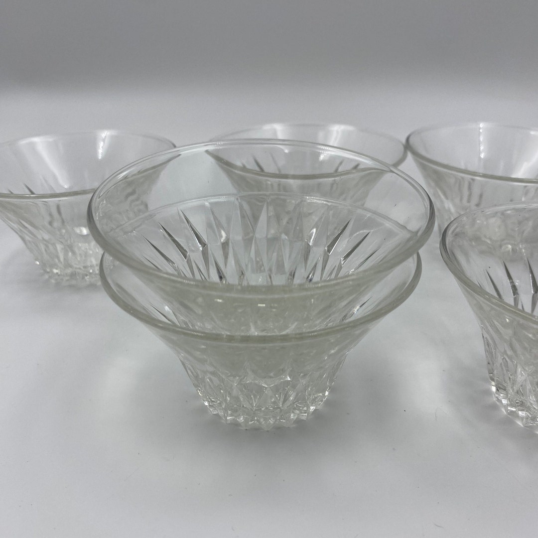 Duralex France Diamond Pattern Fruit Cups Dessert Bowls Set of 6 ...