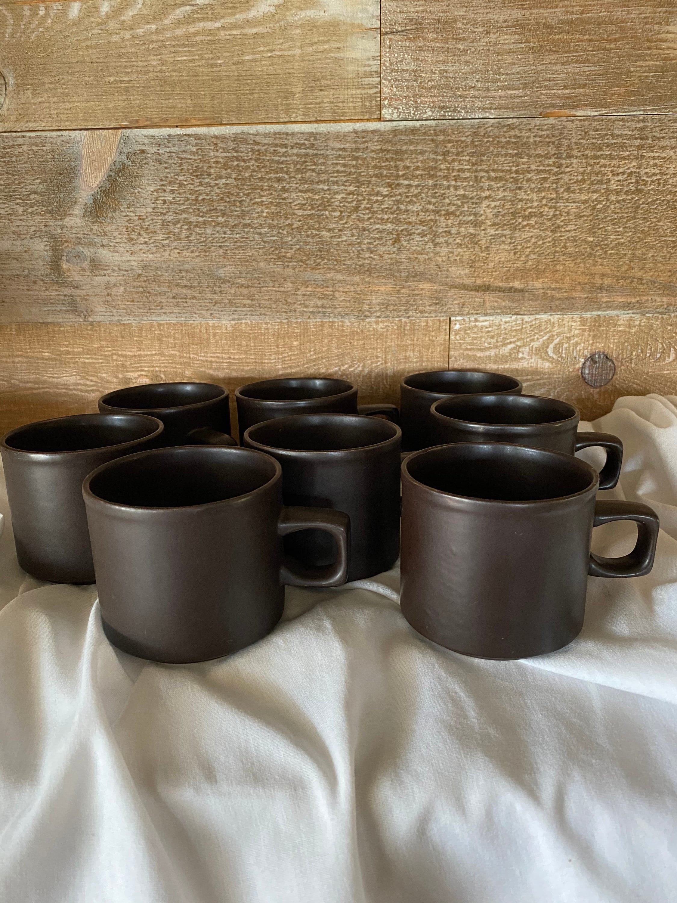 Doverstone England Brown Coffee Mugs Set of 8 Vintage - Etsy