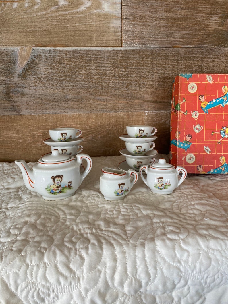 Childs Tea Set 16 Piece Tea Party Child Set of Dishes With - Etsy