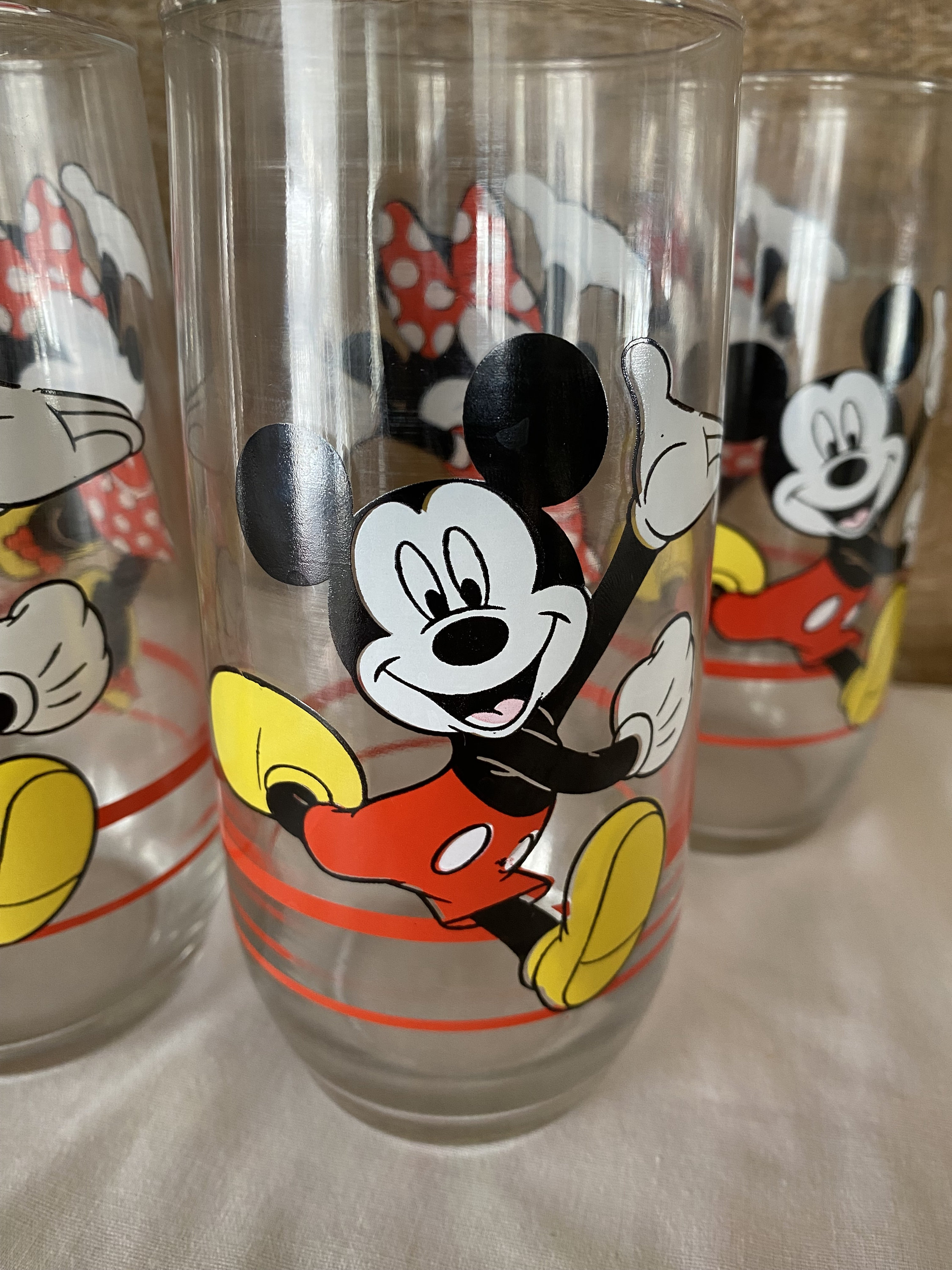 Disney Anchor Hocking Mickey Mouse Minnie Mouse Vintage Water - Etsy