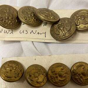 Original US Navy Buttons From WW2 Vintage Various Makers 16 Vintage ...