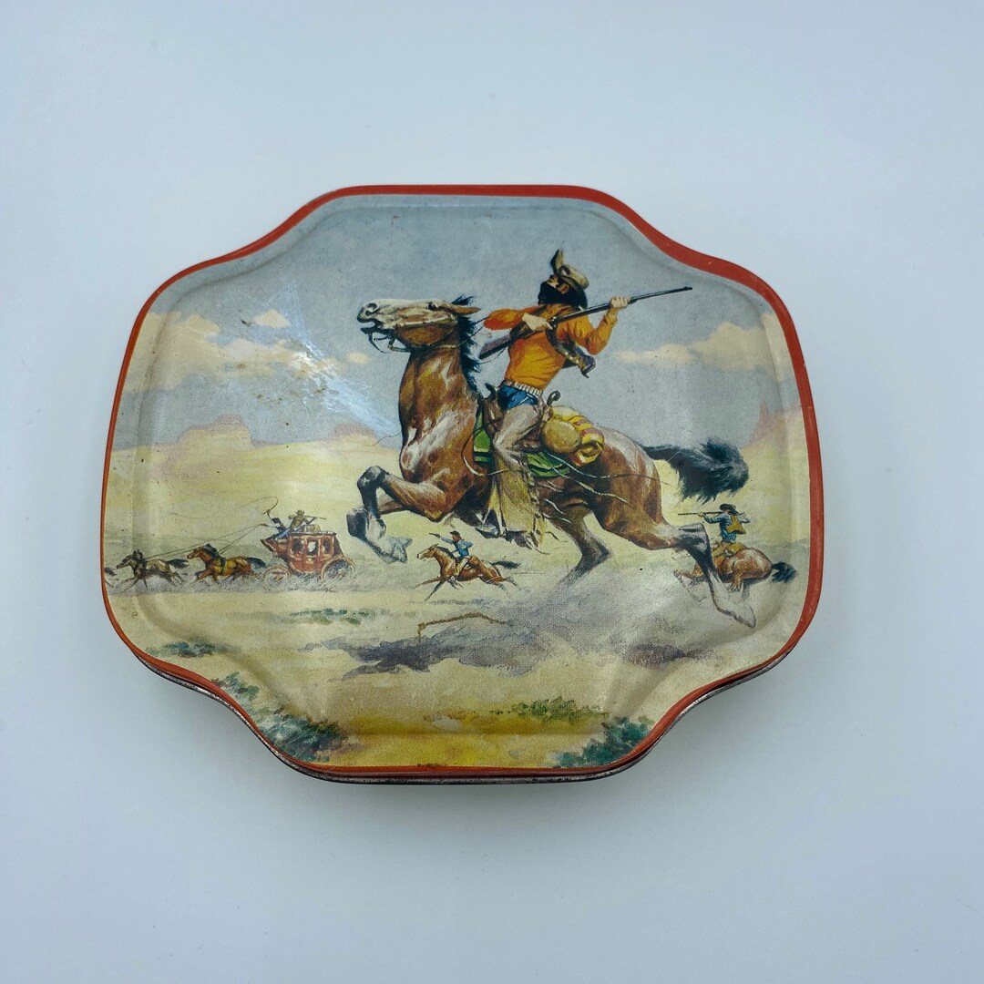 Batger's Silmos Lollies Western Themed Tin Vintage Metal Tin Cowboys ...