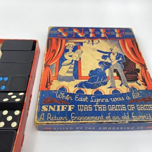 Vintage 1930s Sniff Game Dominoes Cribbage Combo No 804 Embossing Co ...