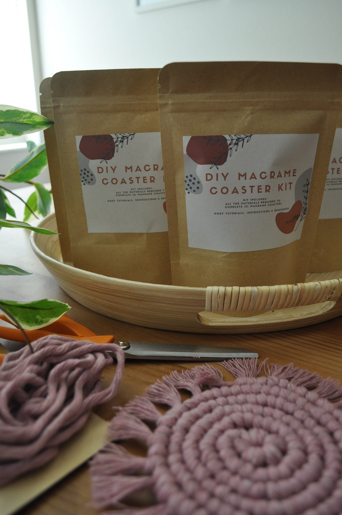 DIY Macrame Coasters Kit Tutorial - Etsy