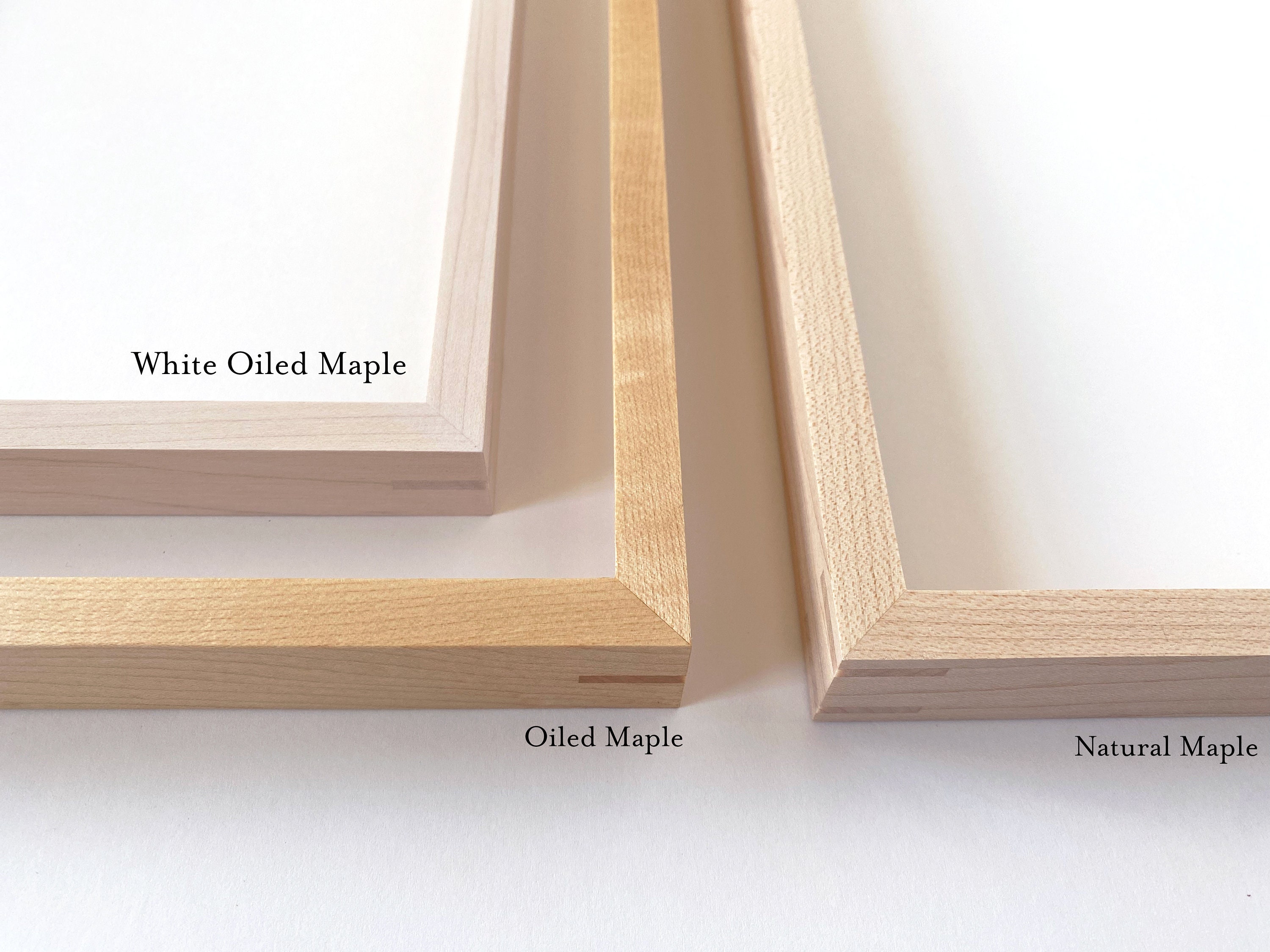 Maple Picture Frame / Custom Size Available / 1/2" Thin Edge Handmade ...