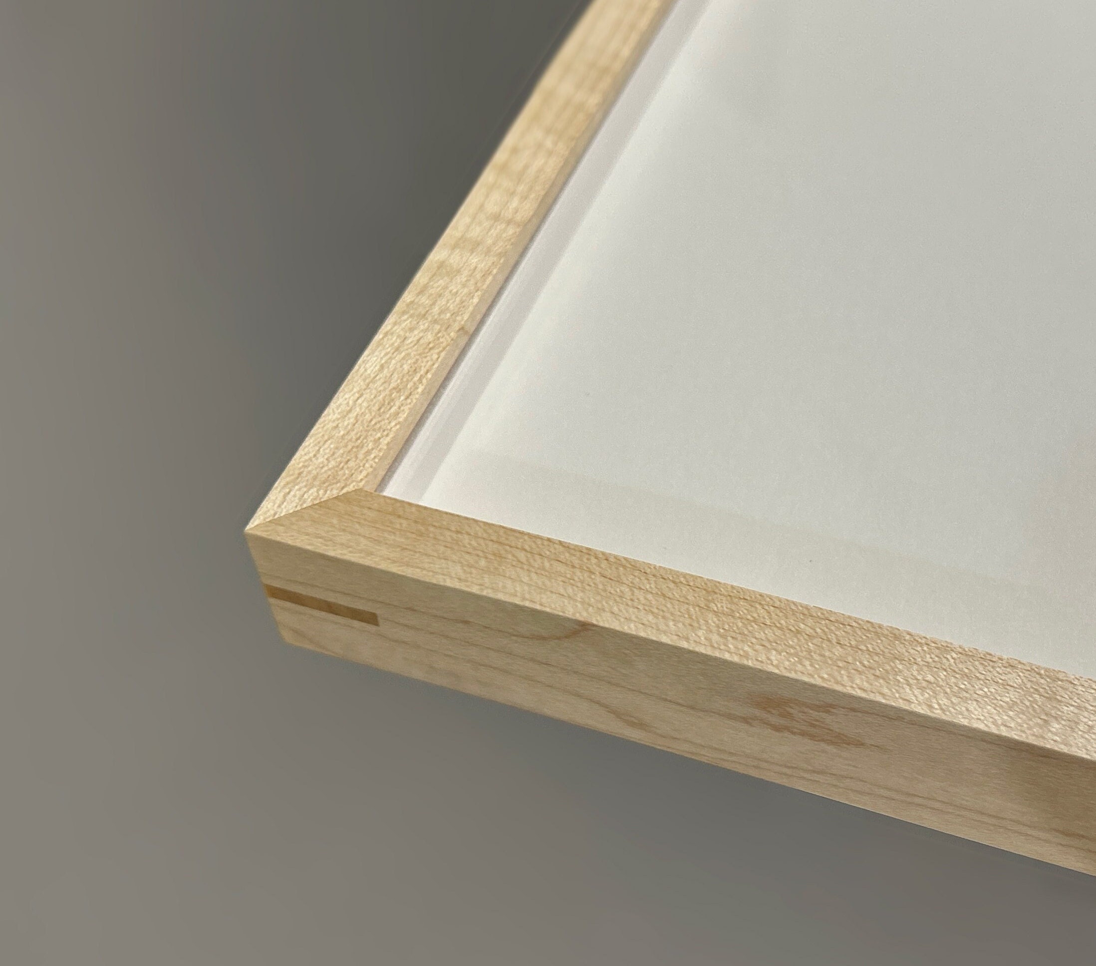 Maple Picture Frame / Custom Size Available / 1/2" Thin Edge Handmade Solid Hardwood Gallery ...
