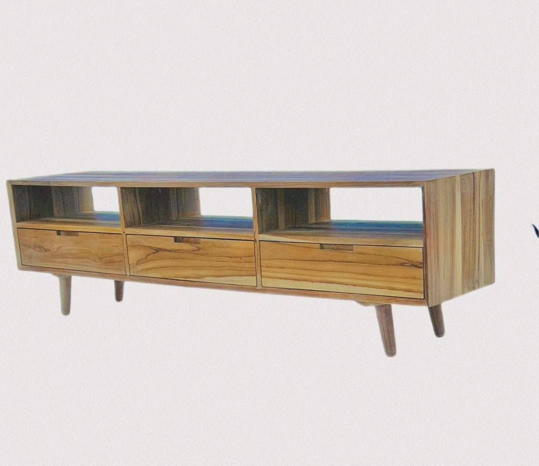 NEW Solid Teak Media Console Mid Century Modern Media Console MCM TV ...