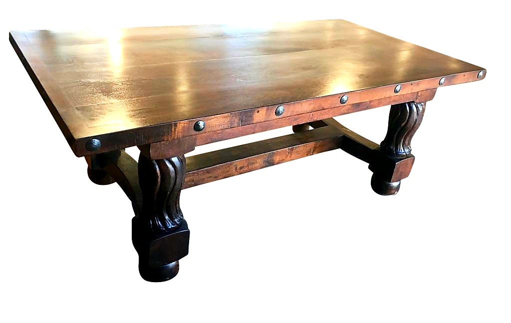 Handcrafted Mesquite Wood Dining Table Set: Rustic Spanish Style, 6 ...