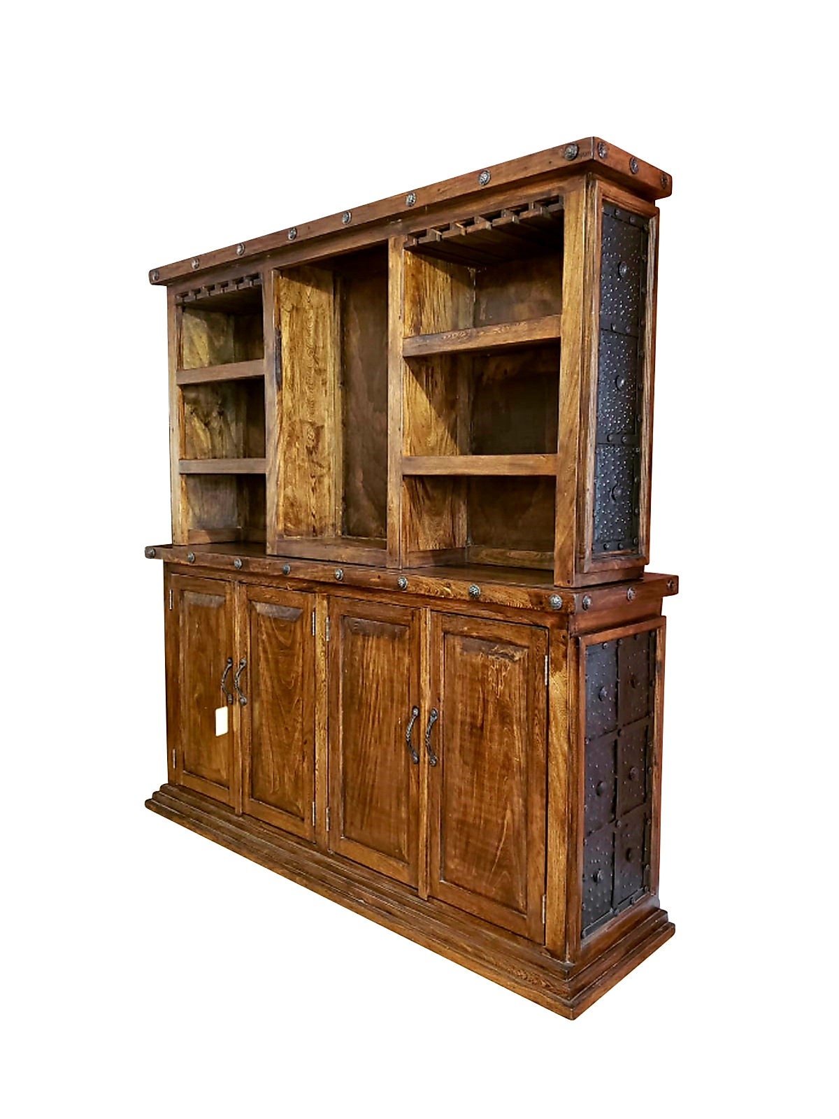 Rustic Old West Mesquite Wood Bar Cabinet Rustic Metal Spanish Style - Etsy