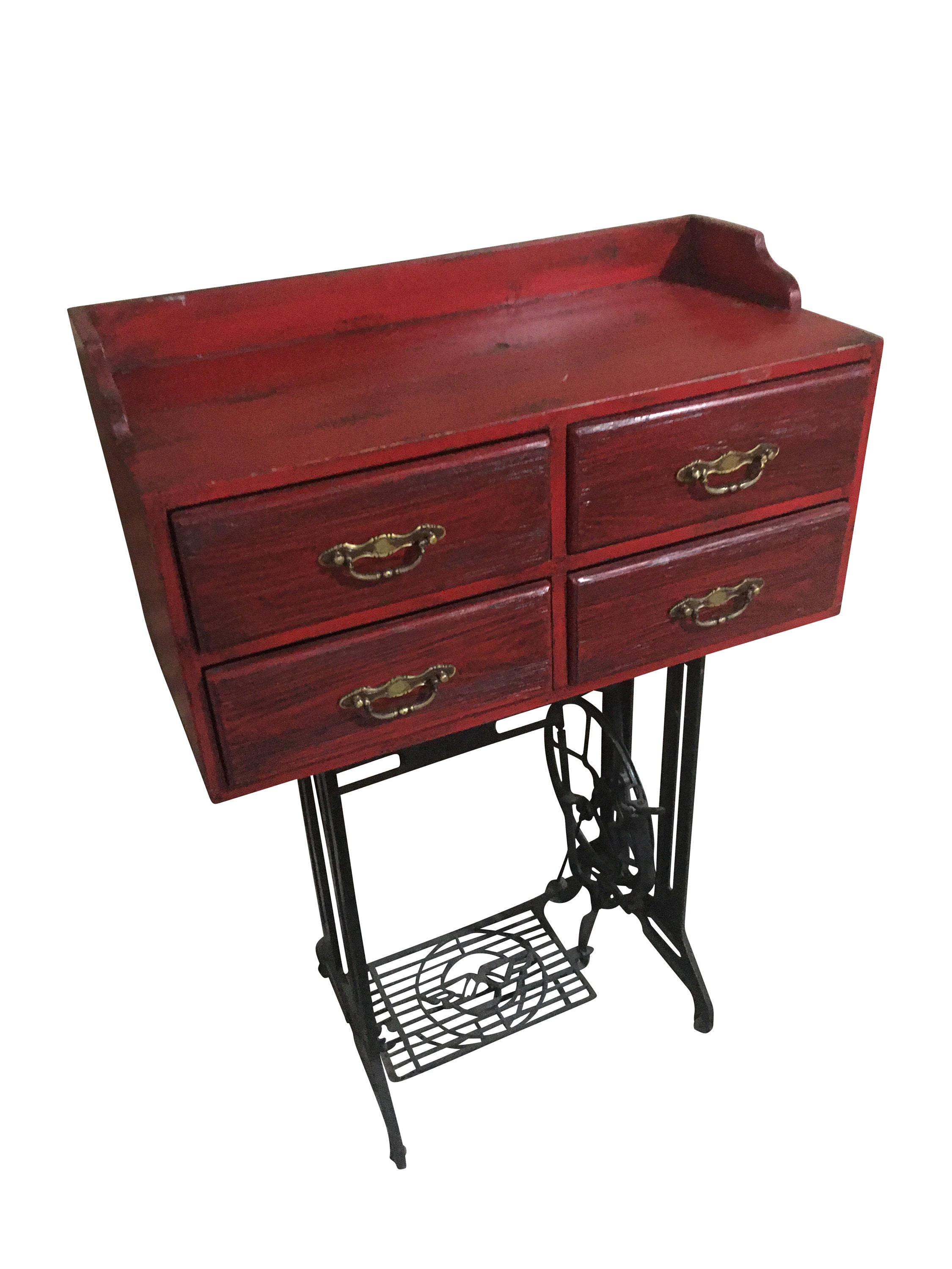 Reclaimed Teak Wood Cast Iron Sewing Machine Base Table With - Etsy