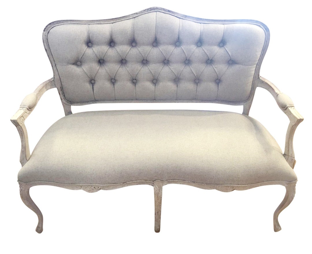 Farmhouse French-style Hand-tufted, Handmade Settee - Etsy