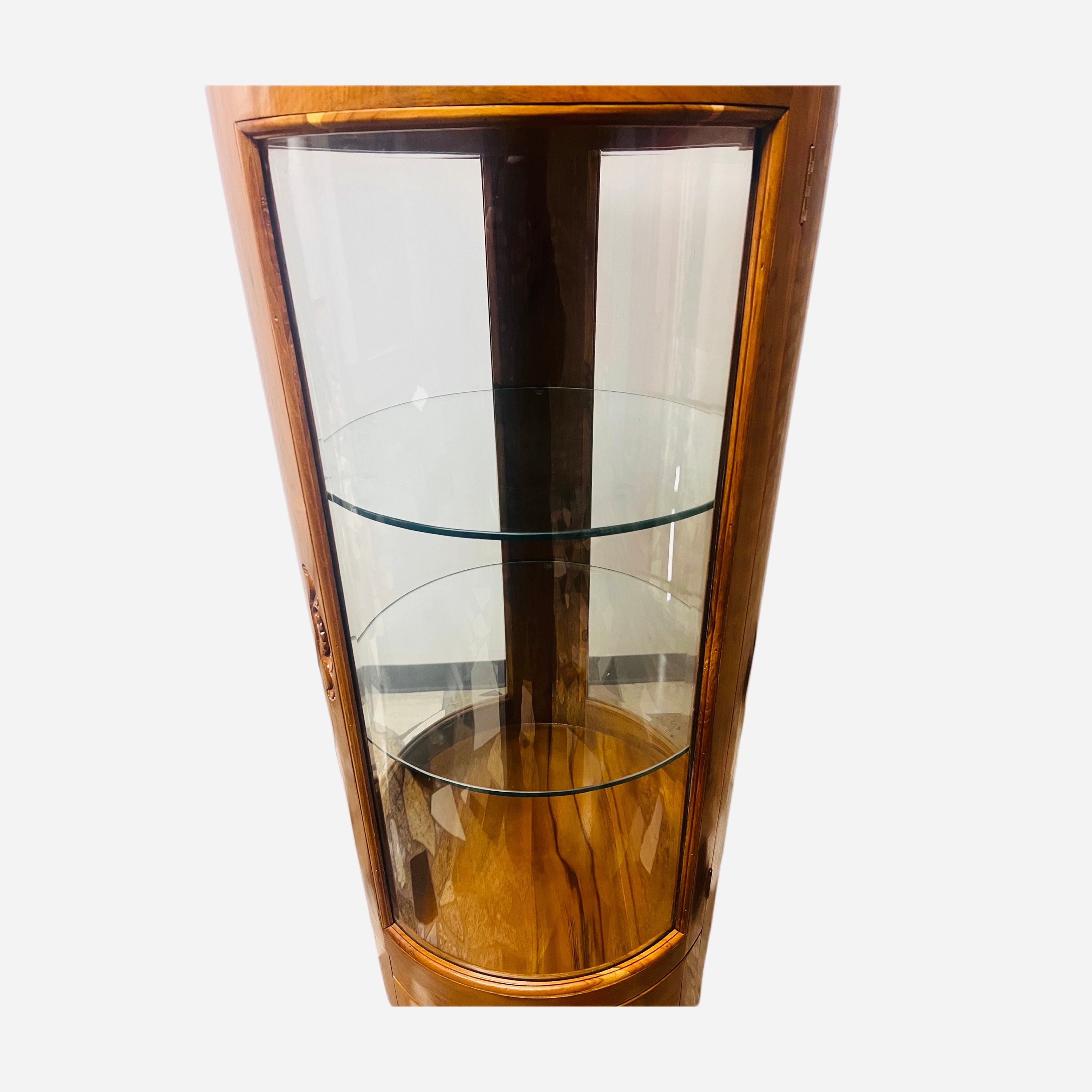 Teak Bottle-shaped Display Cabinet Featuring Glass Displays and Wooden ...