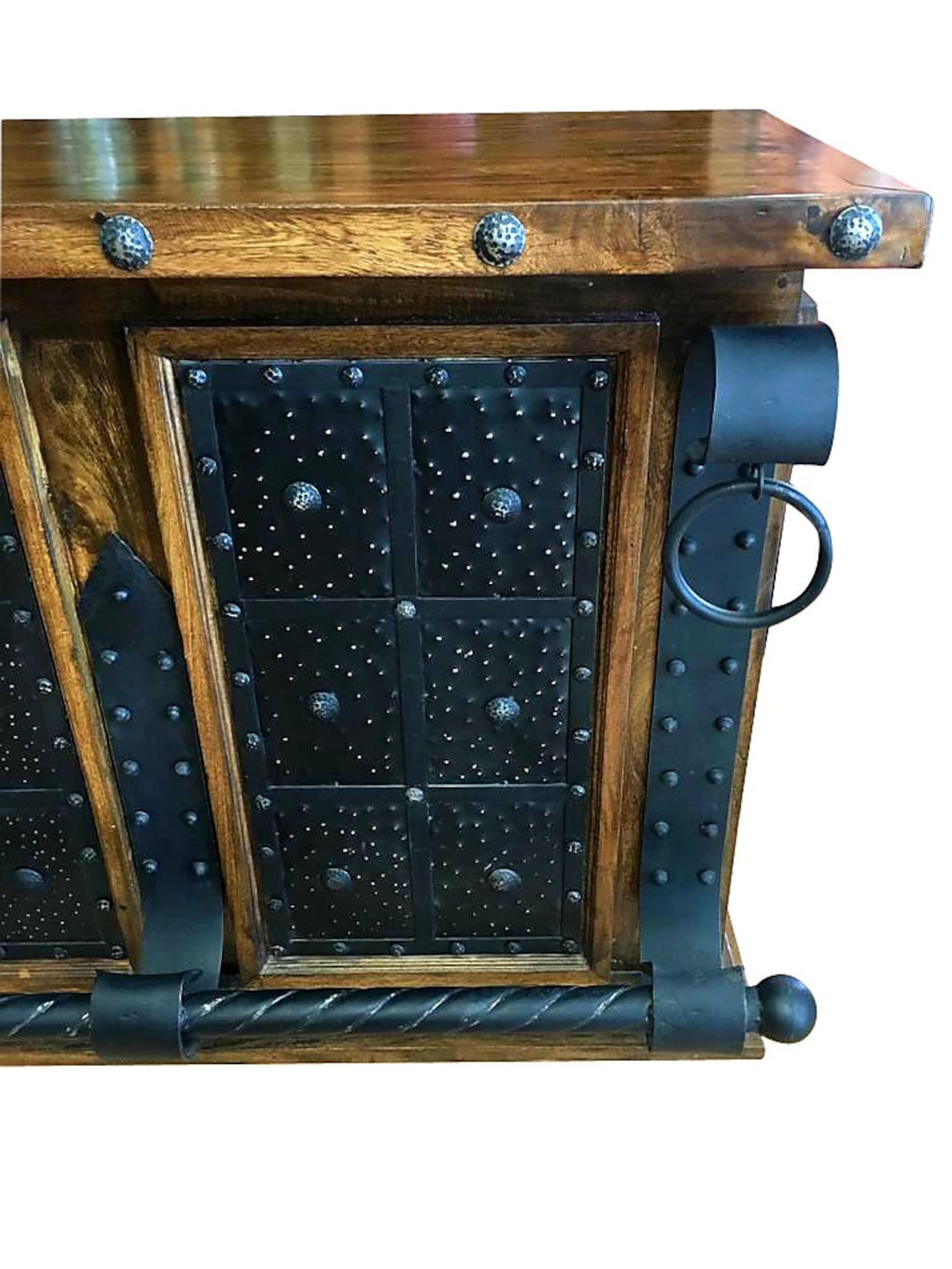 Old West Rustic Mesquite Wood Metal Bar - Etsy