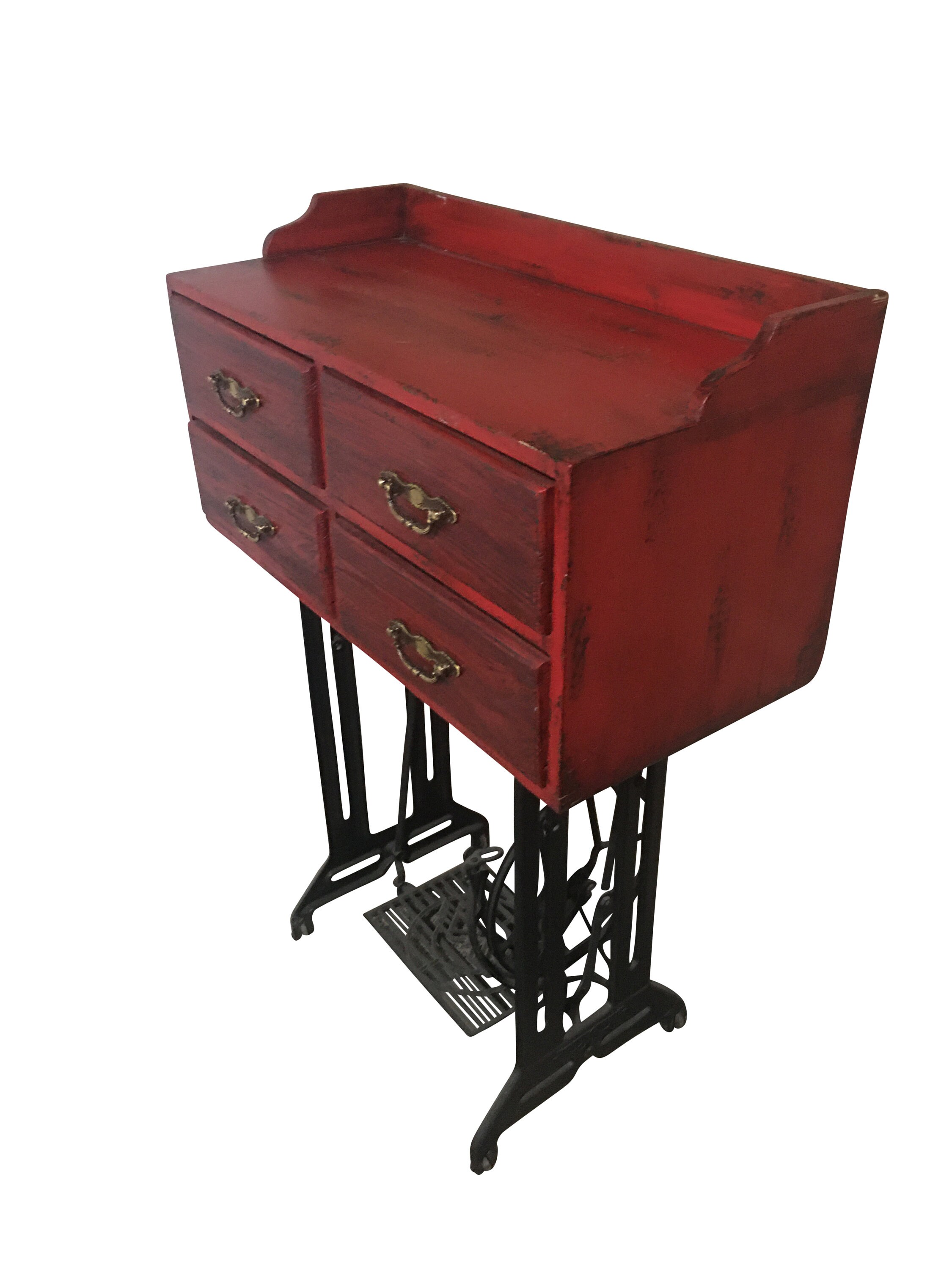 Reclaimed Teak Wood Cast Iron Sewing Machine Base Table With - Etsy