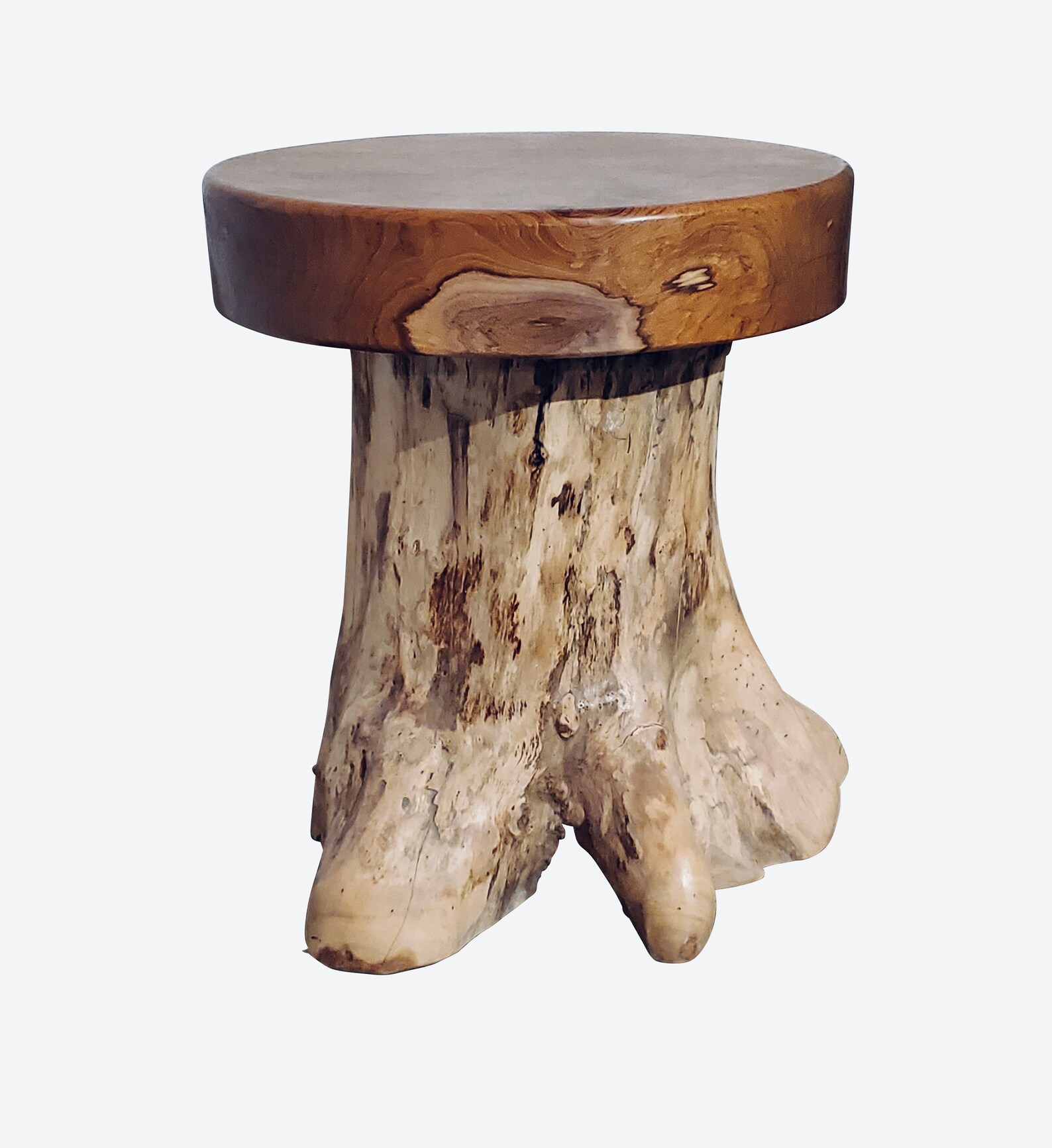 Teakwood Tree Trunk Stool - Etsy
