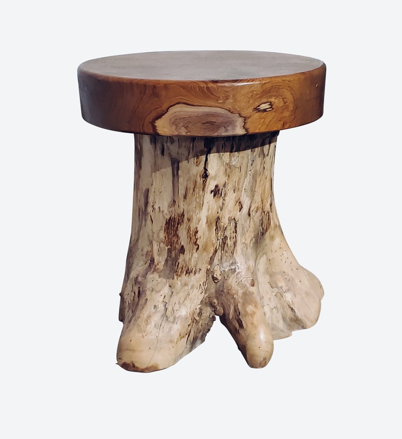 Teakwood Tree Trunk Stool - Etsy