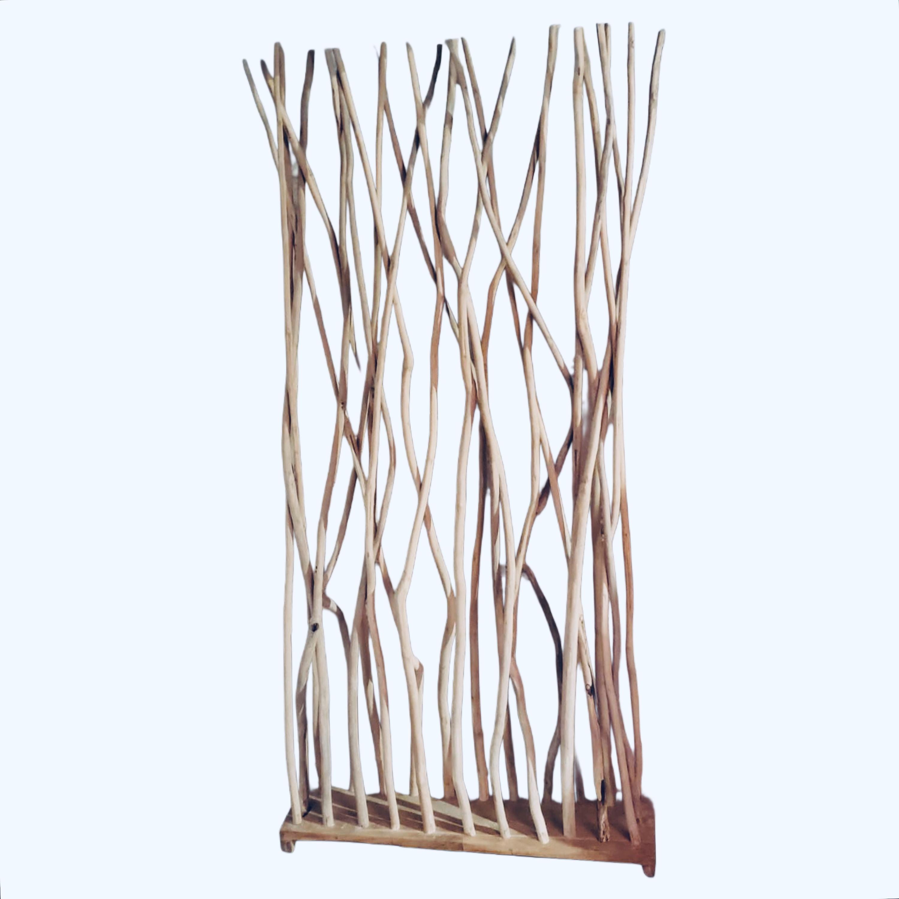 Natural Teak Wood Branch Room Divider Screen - Etsy