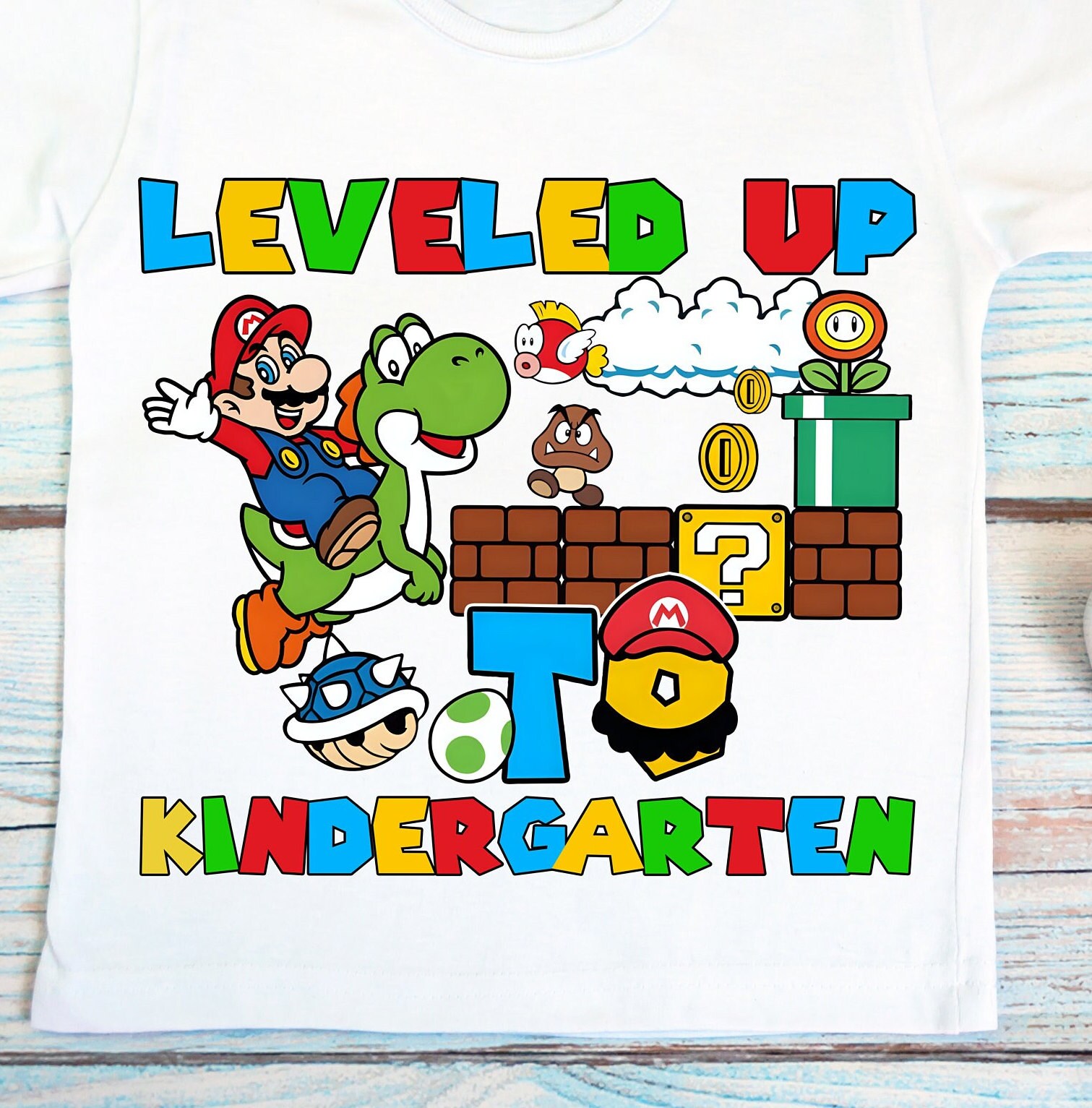 Level up Super Mario Kindergarten First Day of School Png - Etsy