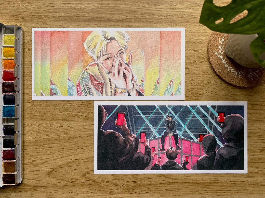 BTS Intro Persona RM and Interlude Shadow Suga Watercolour Print Set of ...