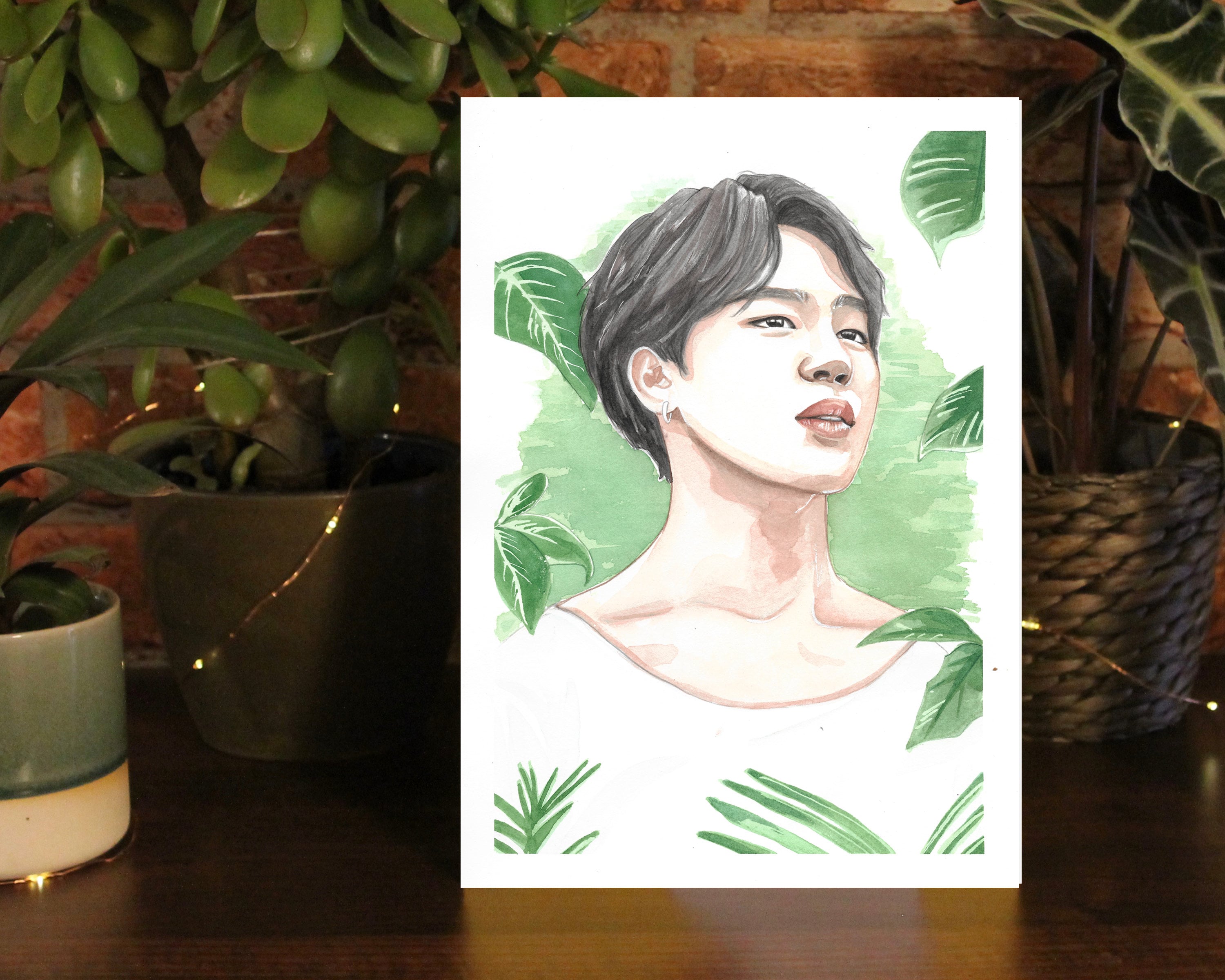 BTS Jimin (park Jimin) X Nature A4 Watercolour Print Fanart - Etsy