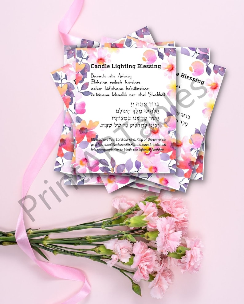 Jewish Shabbat Blessings and Prayers Flashcards. Hebrew Blessings ...