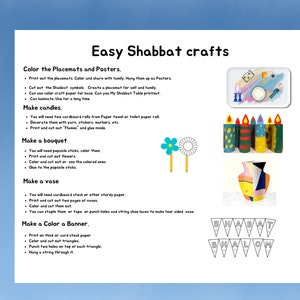 Shabbat Crafts for Kids of All Ages. Coloring Pages and 3-D Crafts for ...
