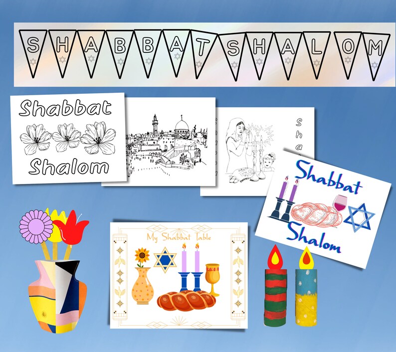 Shabbat Crafts for Kids of All Ages. Coloring Pages and 3-D Crafts for ...