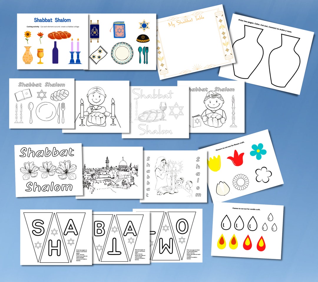 Shabbat Crafts for Kids of All Ages. Coloring Pages and 3-D Crafts for ...